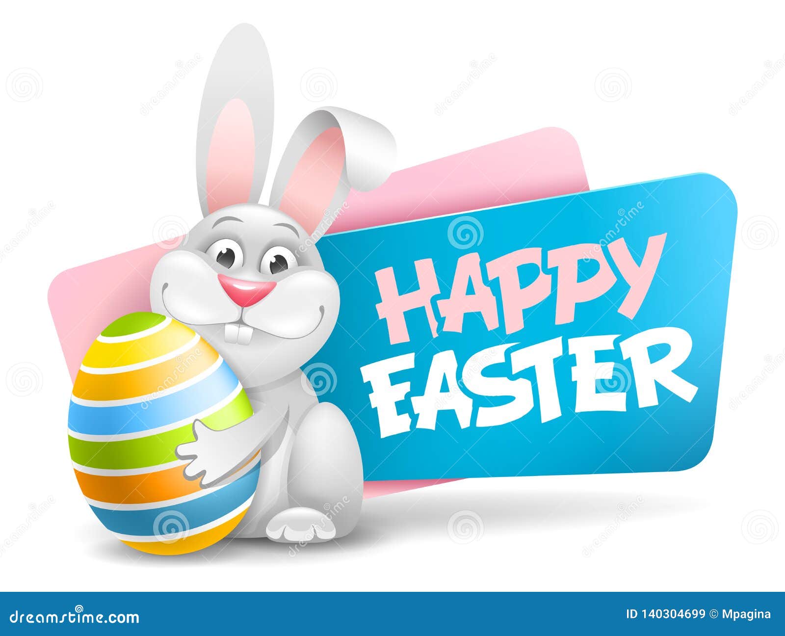 Easter Label with Funny Bunny Stock Vector - Illustration of hunt ...