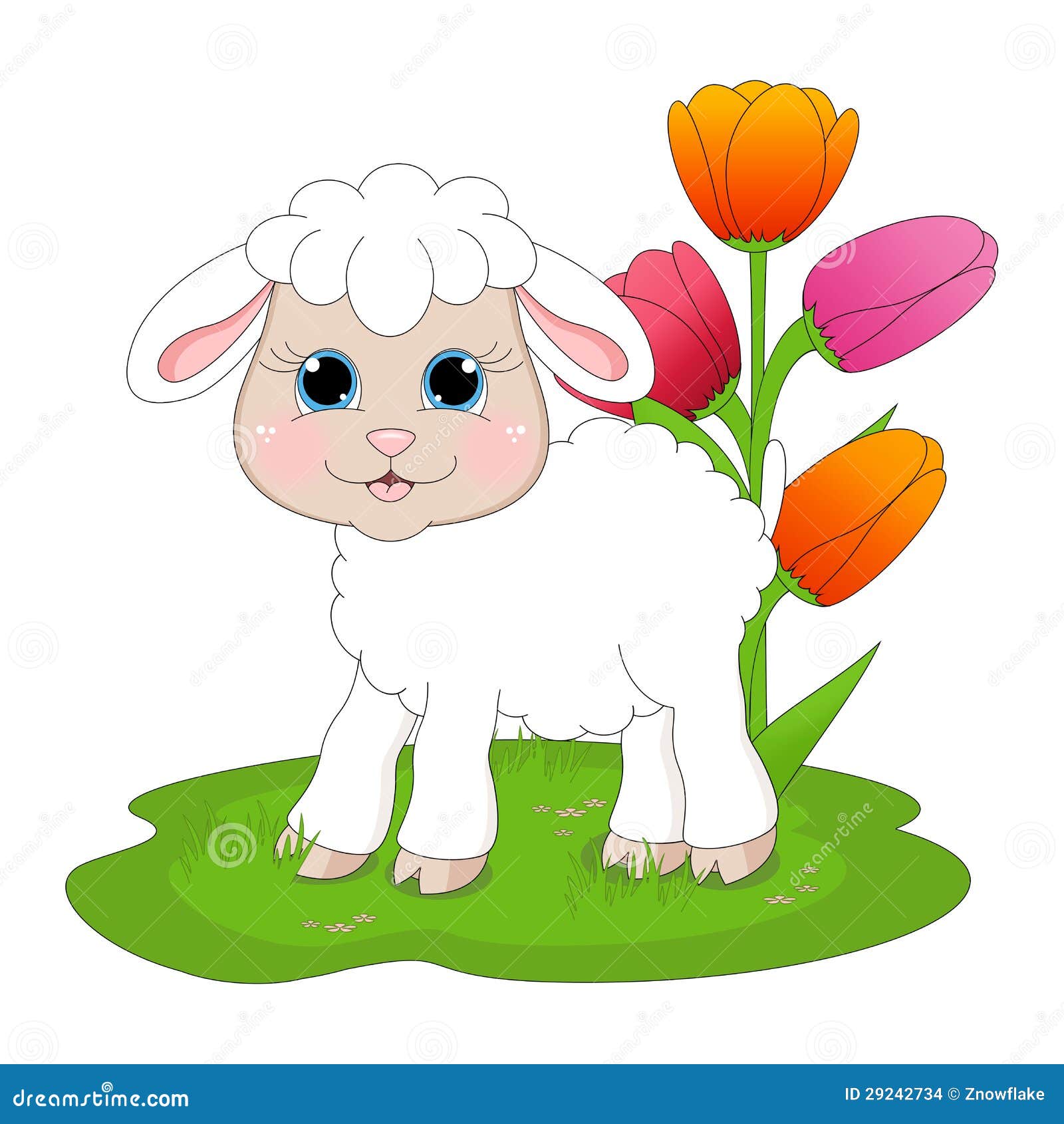 Easter Lamb stock illustration. Illustration of green - 29242734