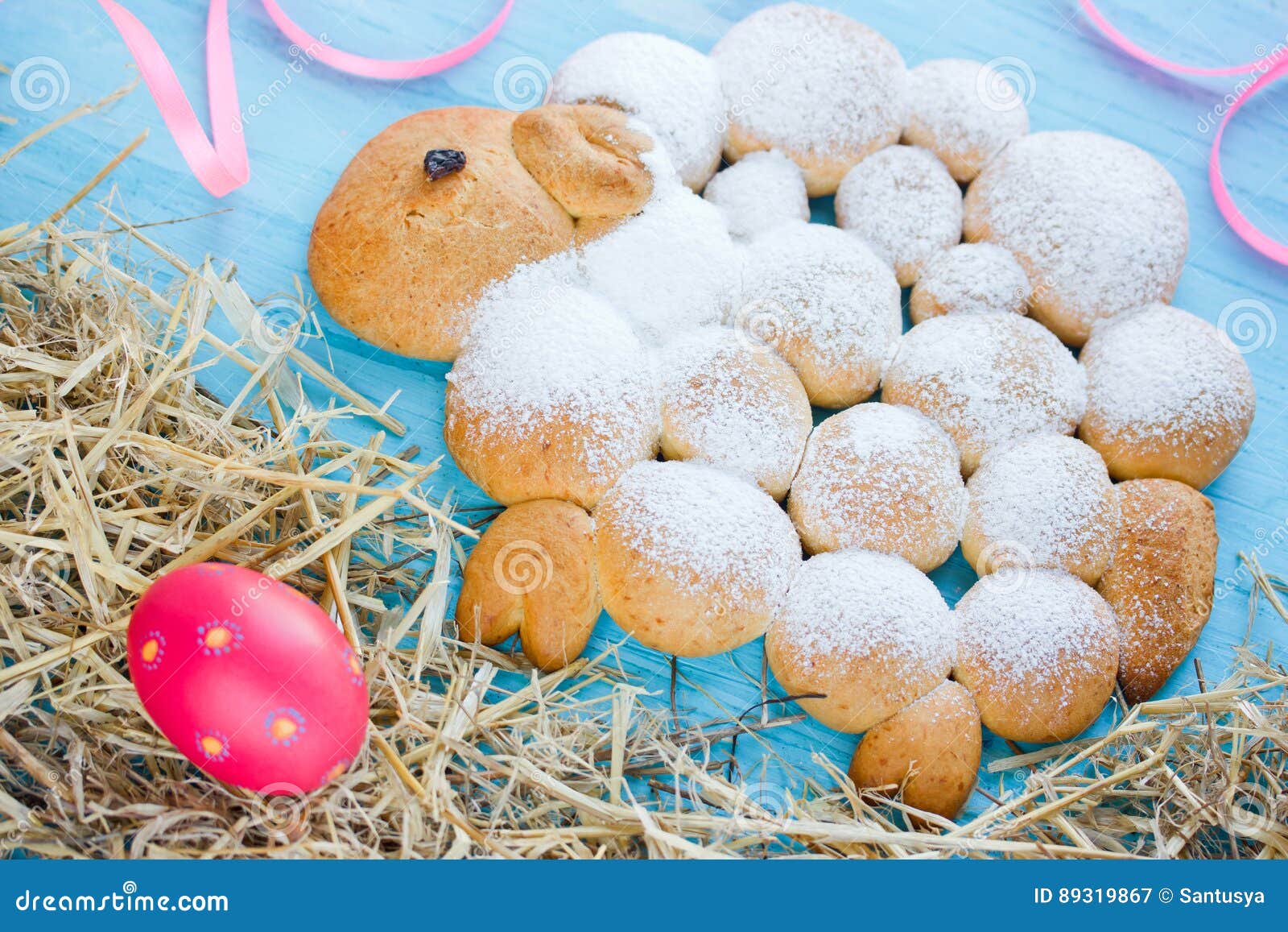 Easter lamb bread bun stock image. Image of happy, eggs - 89319867