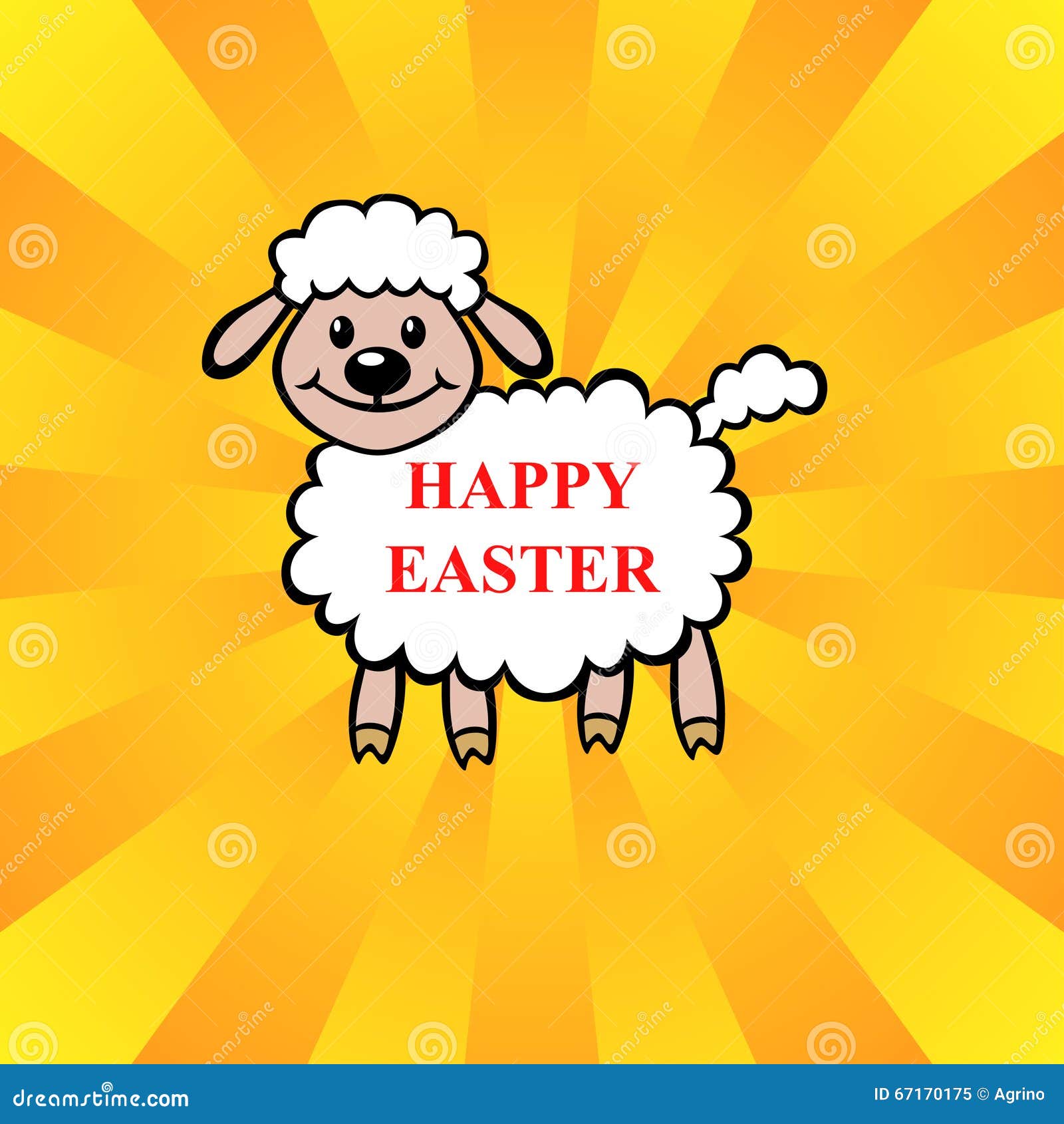 Easter Lamb And Chicken. Coloring Page For Children Cartoon Vector ...