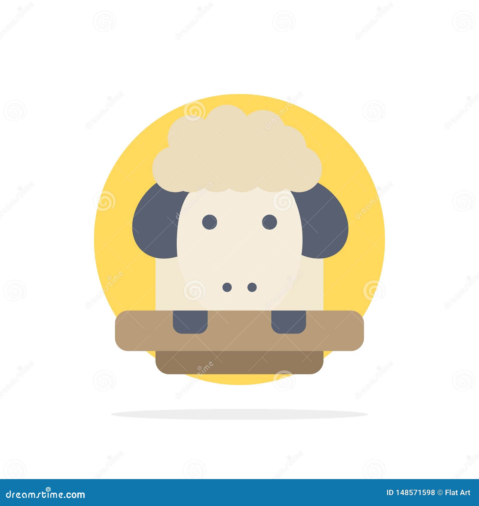 Easter, Lamb, Sheep, Spring Abstract Circle Background Flat Color Icon ...