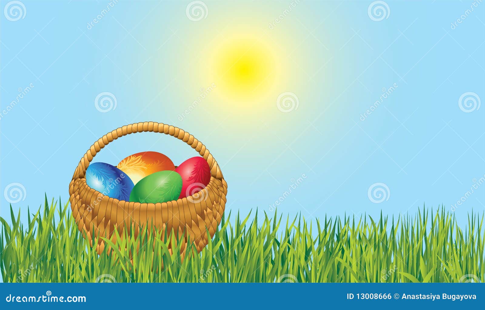 Easter landscape stock vector. Illustration of cartouche - 13008666