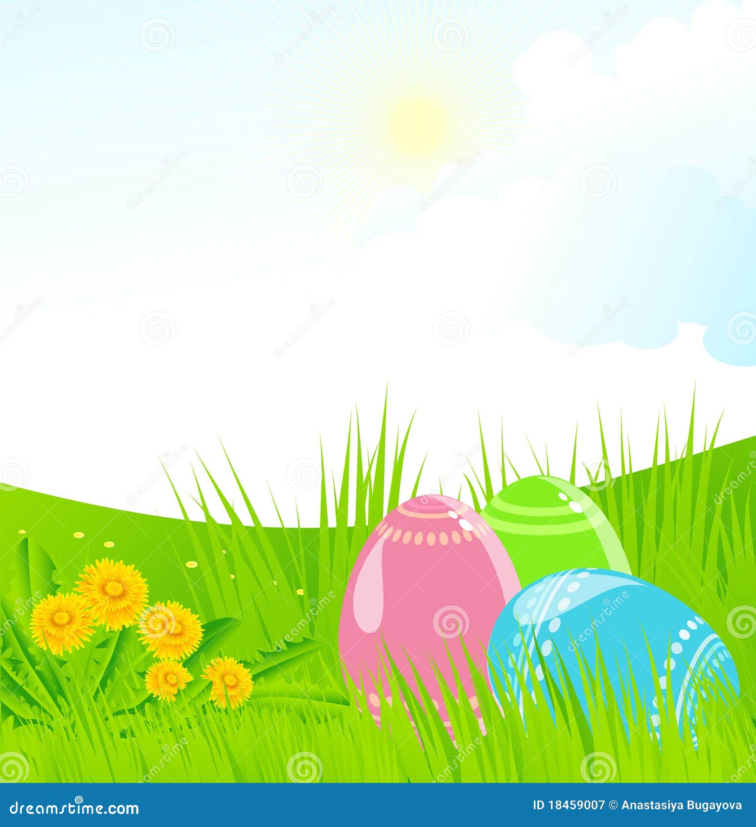 Easter landscape stock vector. Illustration of flower - 18459007