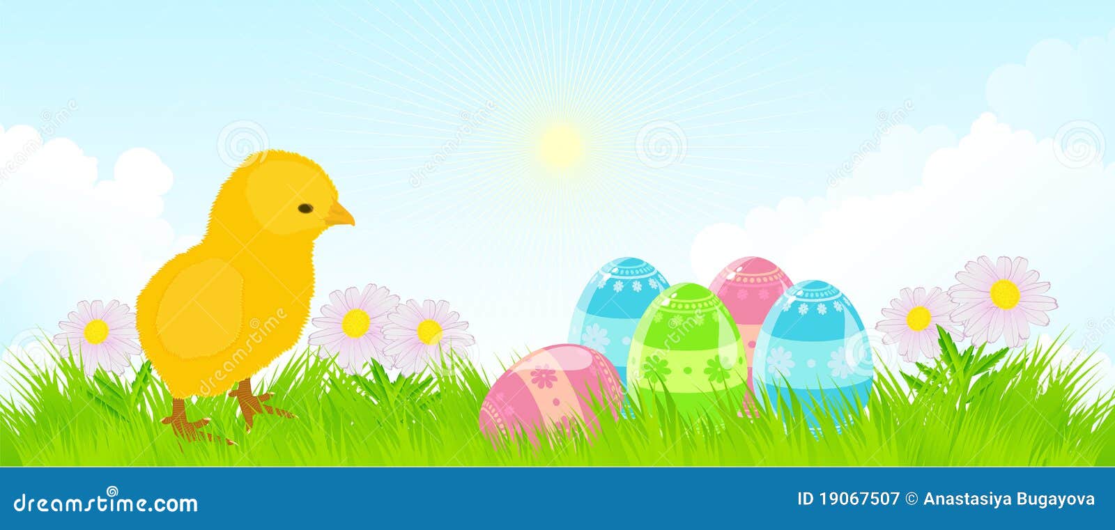 Easter landscape stock illustration. Illustration of floral - 19067507