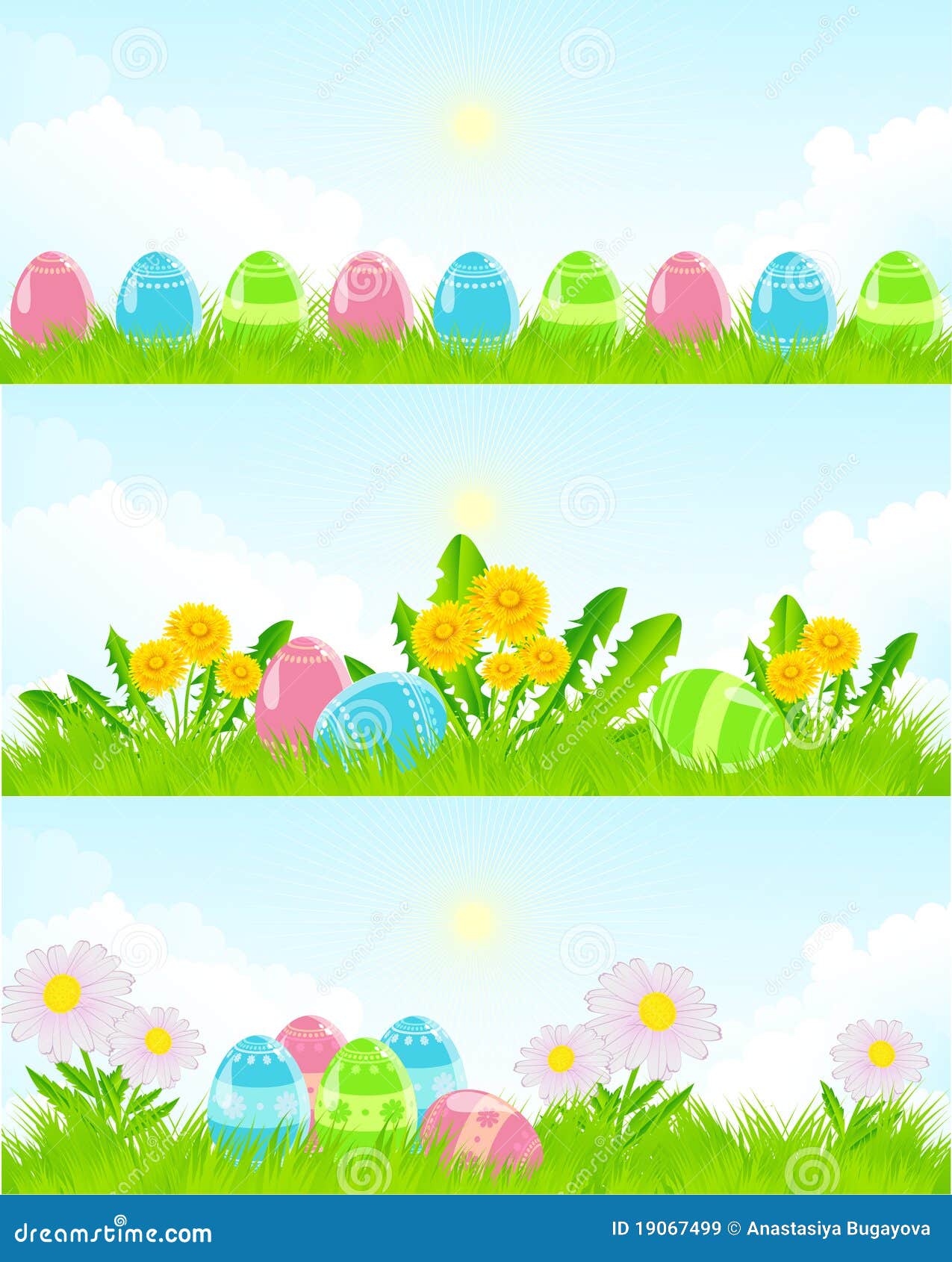 Easter landscapes stock vector. Illustration of nature - 19067499