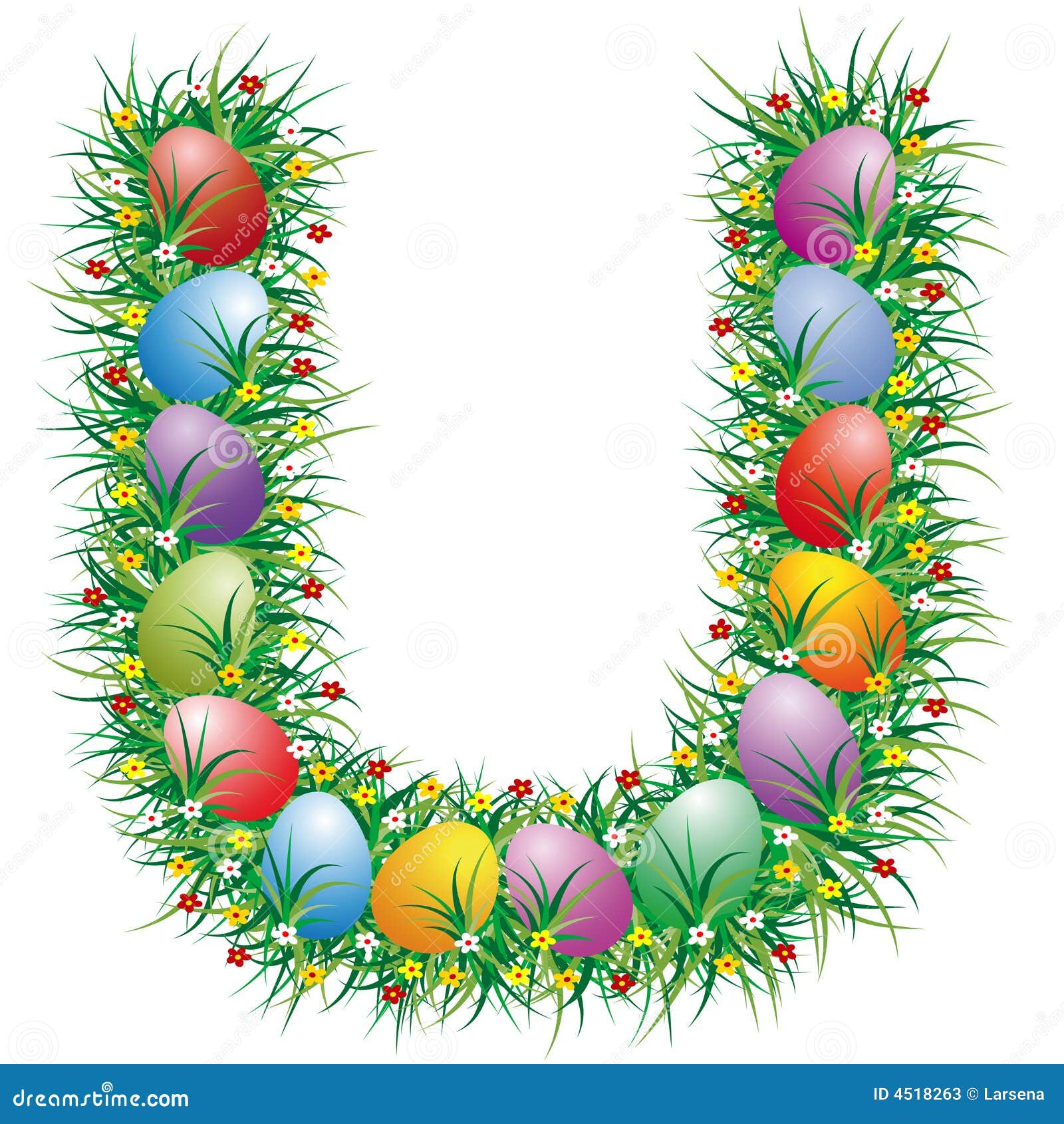 Easter letter U stock vector. Illustration of decoration - 4518263