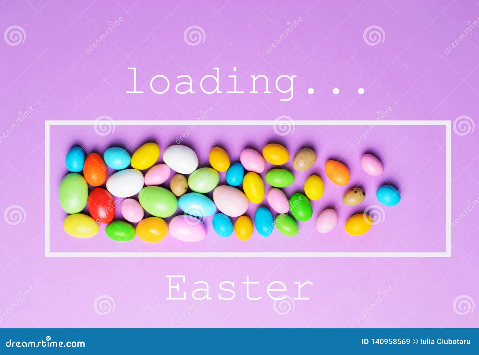 Easter is Loading, Chocolate Eggs on Bright Background Stock Image ...