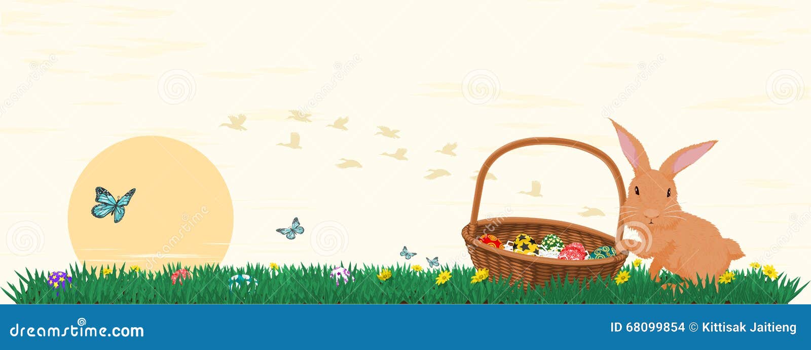 Easter long background stock vector. Illustration of shine - 68099854