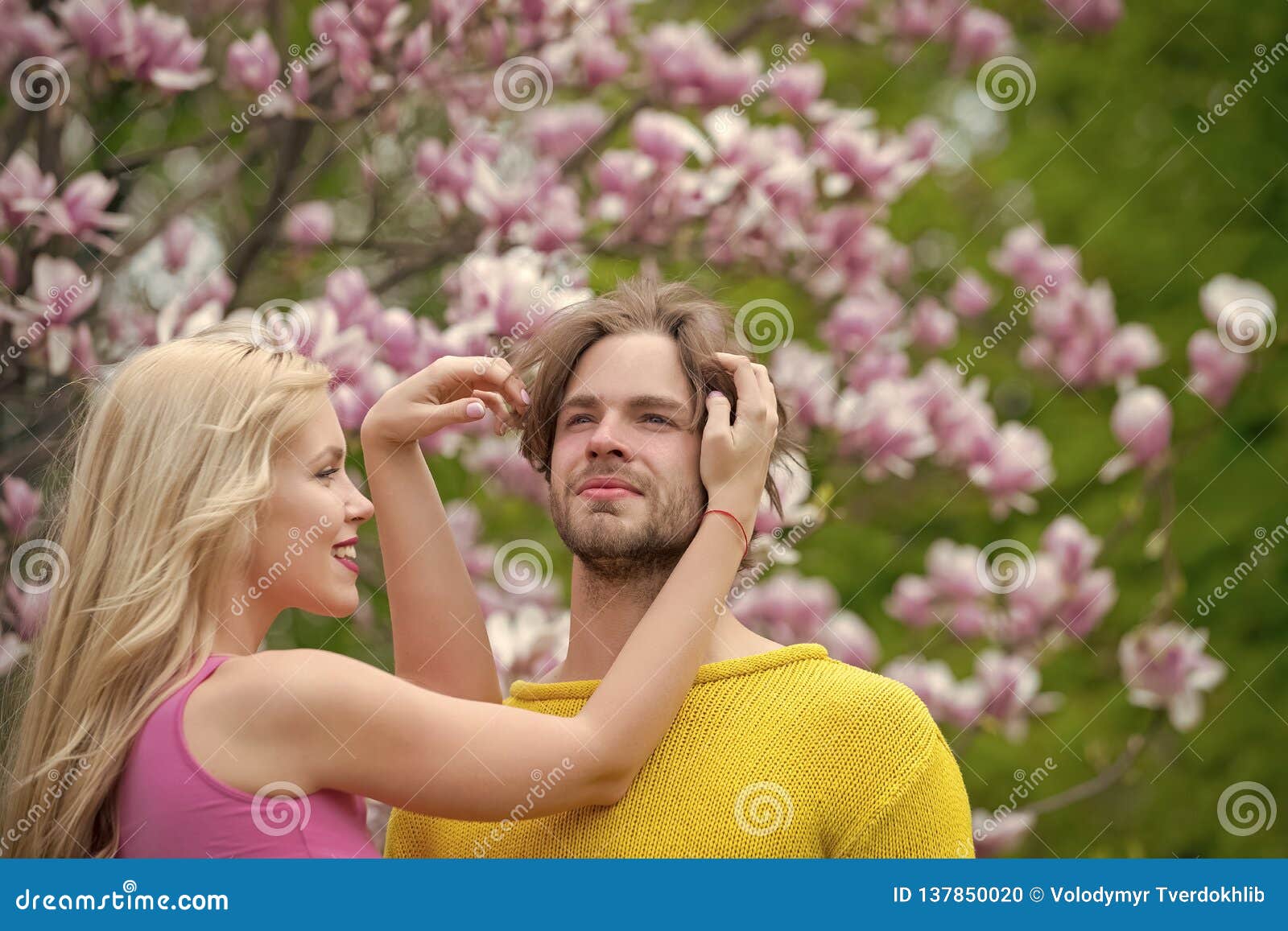 Easter, Man and Woman in Spring. Stock Photo - Image of natural ...