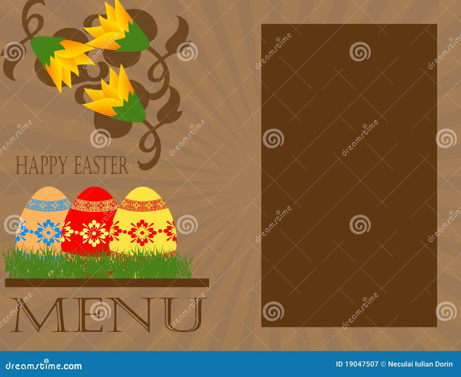 Easter menu concept stock vector. Illustration of flower - 19047507