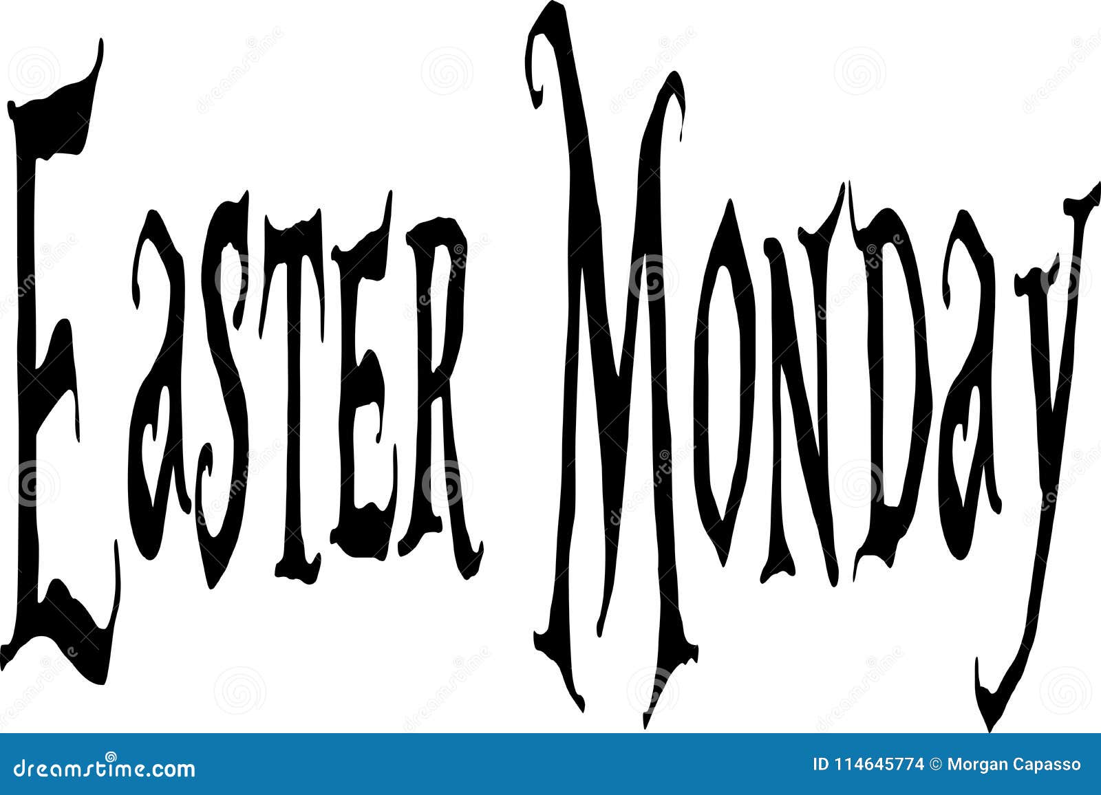 Easter Monday Text Sign Illustration Stock Vector - Illustration of ...
