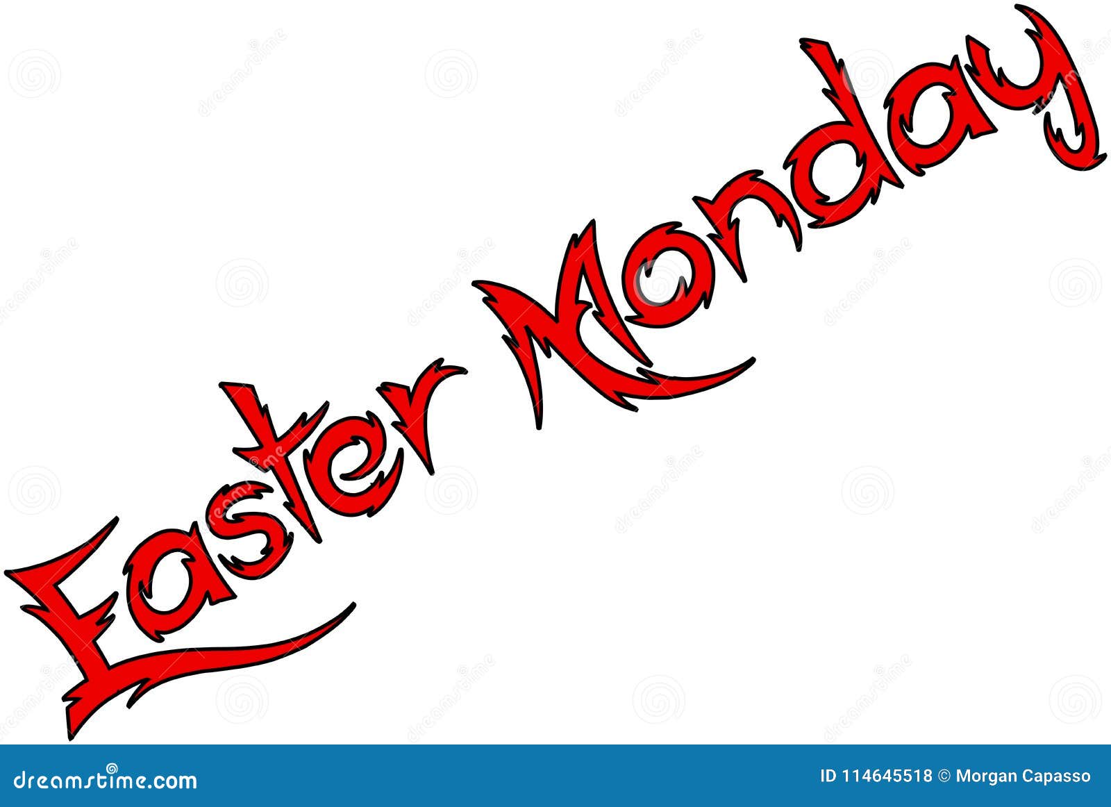Easter Monday Text Sign Illustration Stock Vector - Illustration of ...