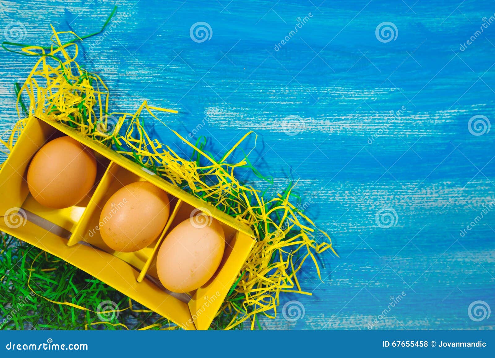 Easter Motives on a Blue Wooden Background Stock Photo - Image of ...
