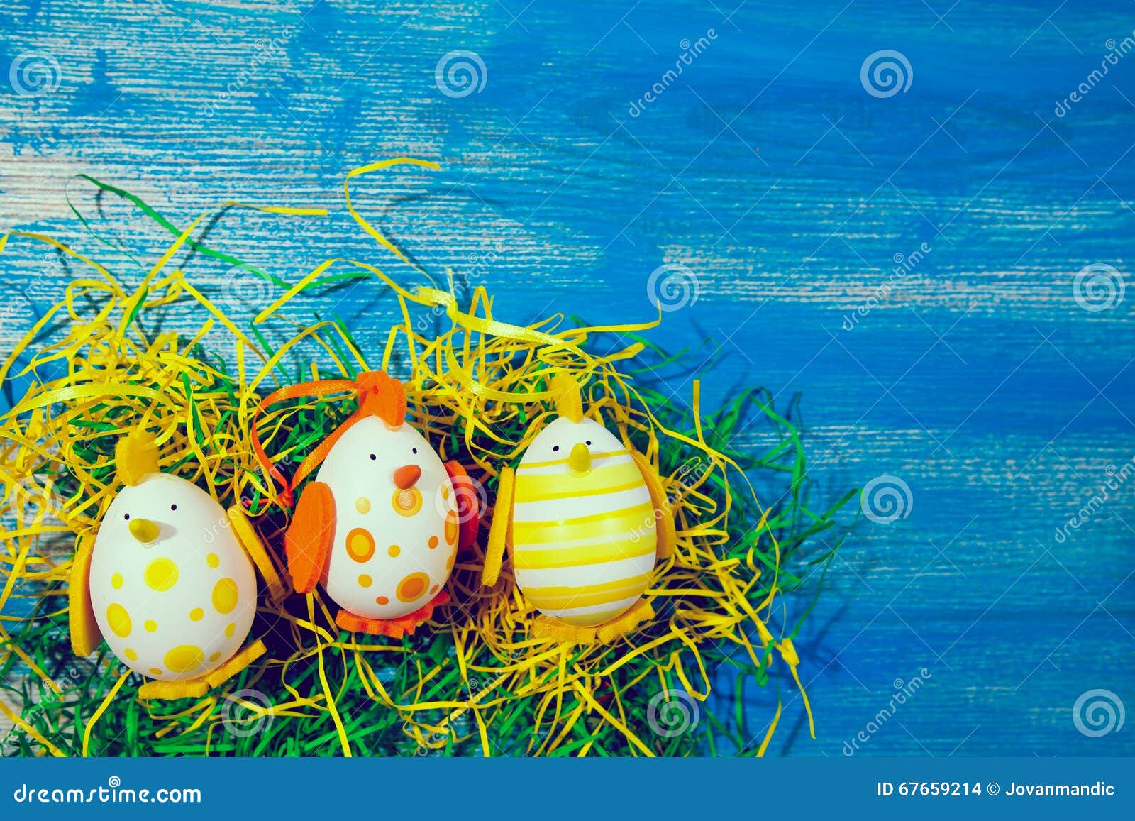 Easter Motives on a Blue Wooden Background Stock Photo - Image of blue ...
