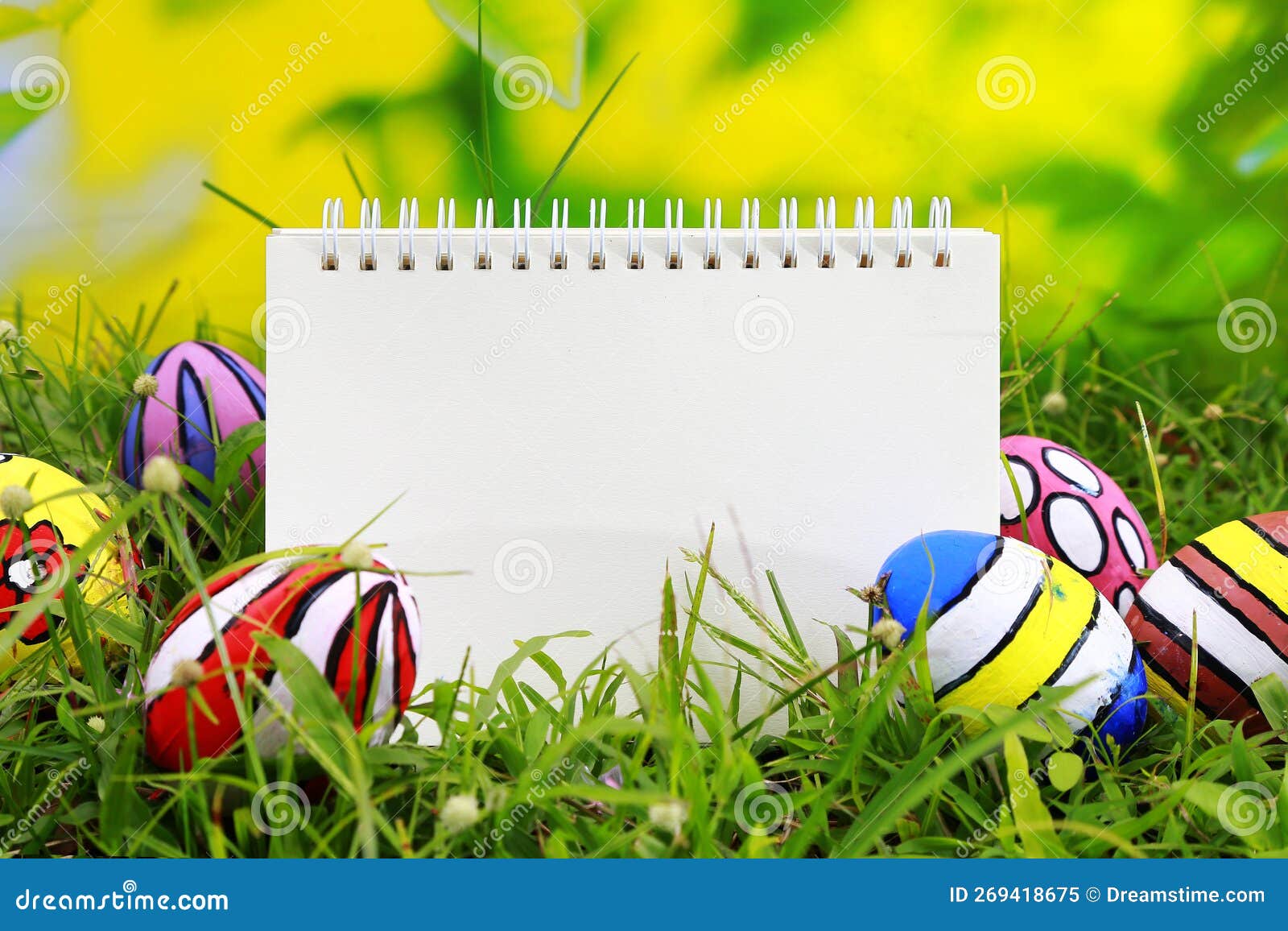 Easter Notepad with Vibrant Eggs on Stock Image - Image of banner ...