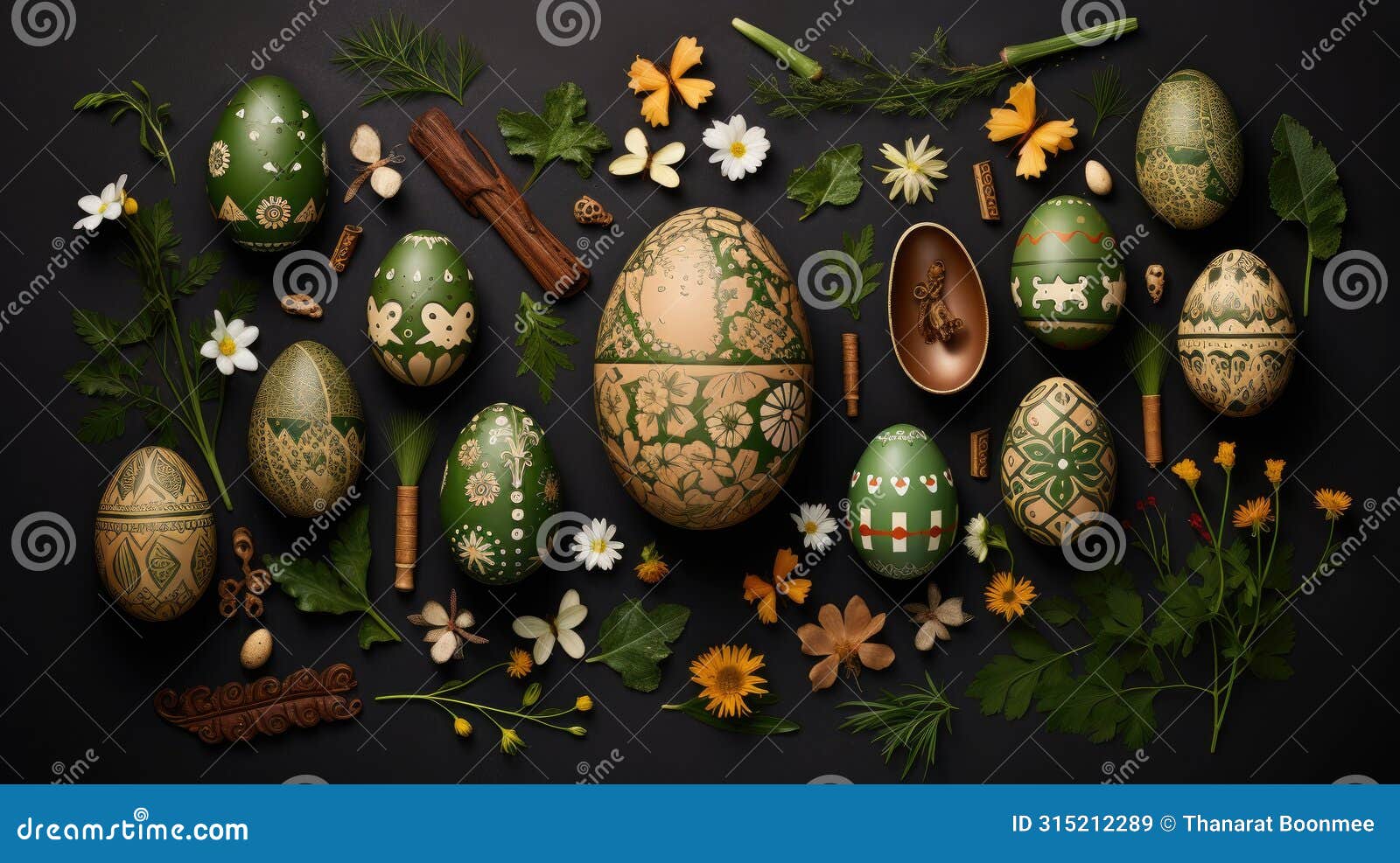 Easter Objects Creatively Arranged in the Shape of an Egg. Ai Generated ...