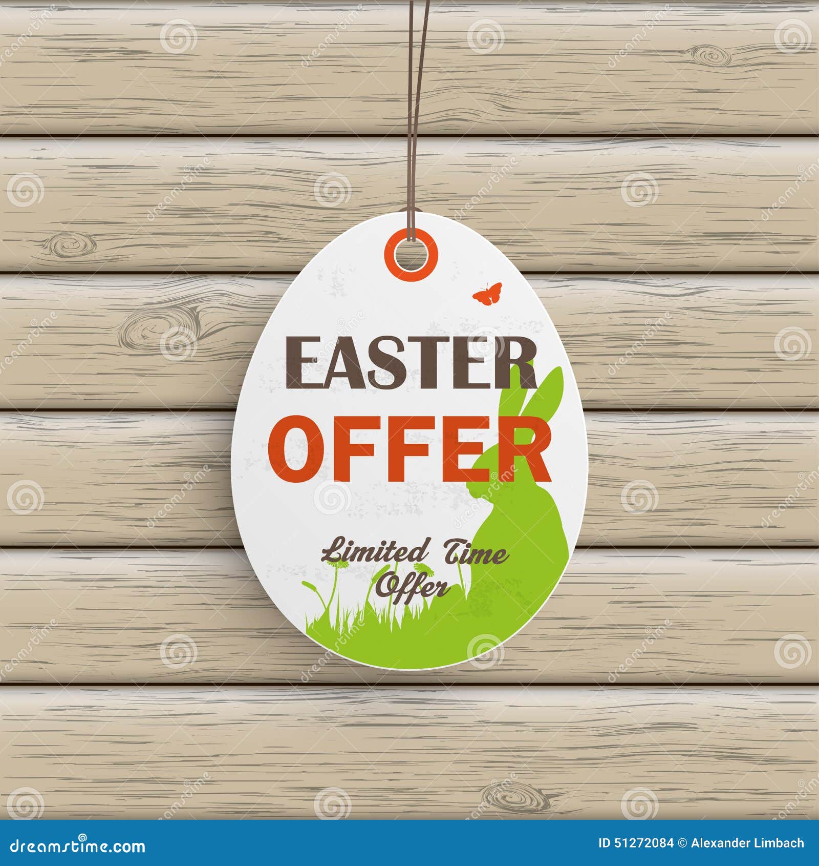 Easter Offer Egg Price Sticker Wood Stock Vector - Illustration of ...