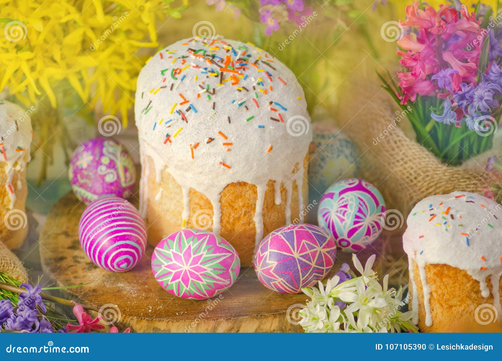 Easter Paska or Kulich. Easter Cake on Light Background Stock Photo ...
