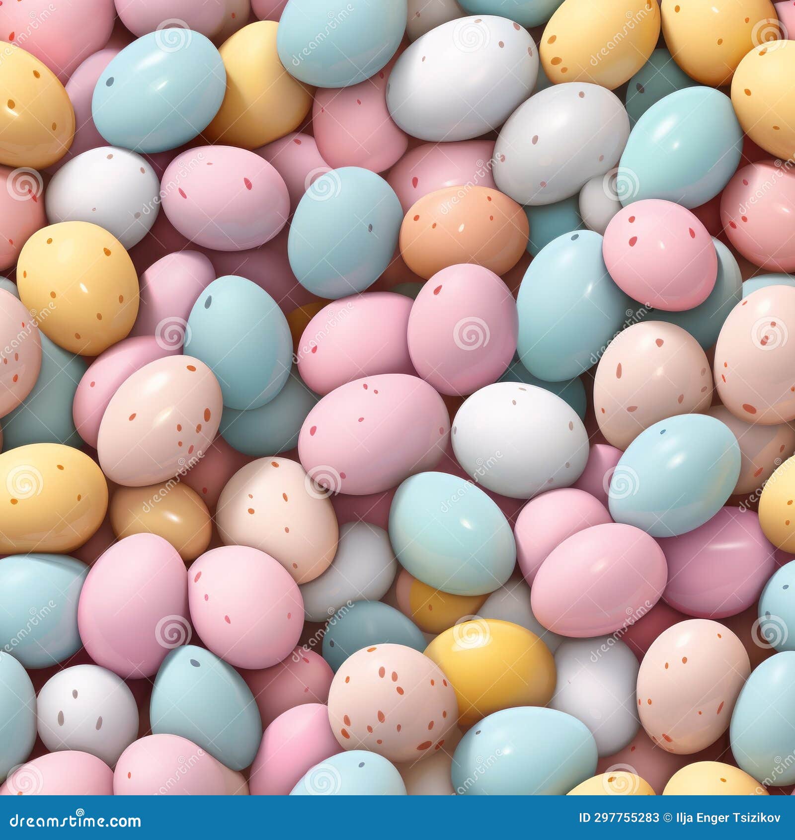 Easter Pastel Colors Seamless Pattern Background with Decorative ...