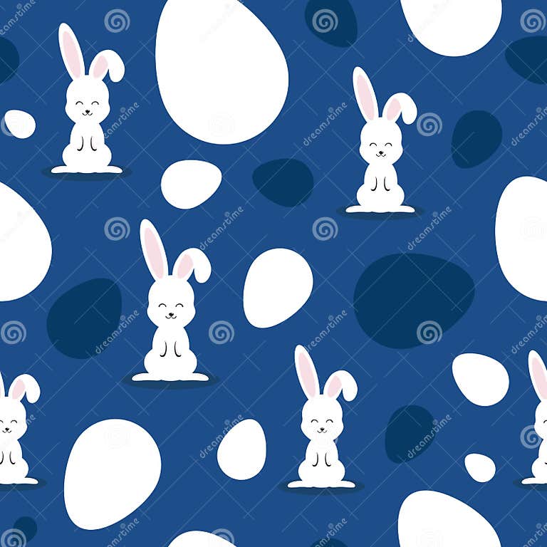 Easter Pattern Classic Blue Bunny Stock Vector - Illustration of ...