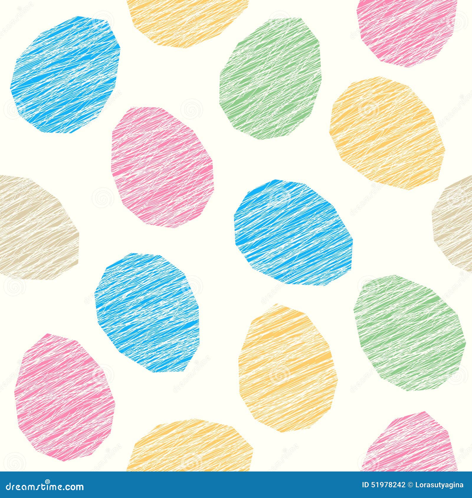 Easter Pattern Decoration. Easter Eggs with Scratched Texture. Seamless ...