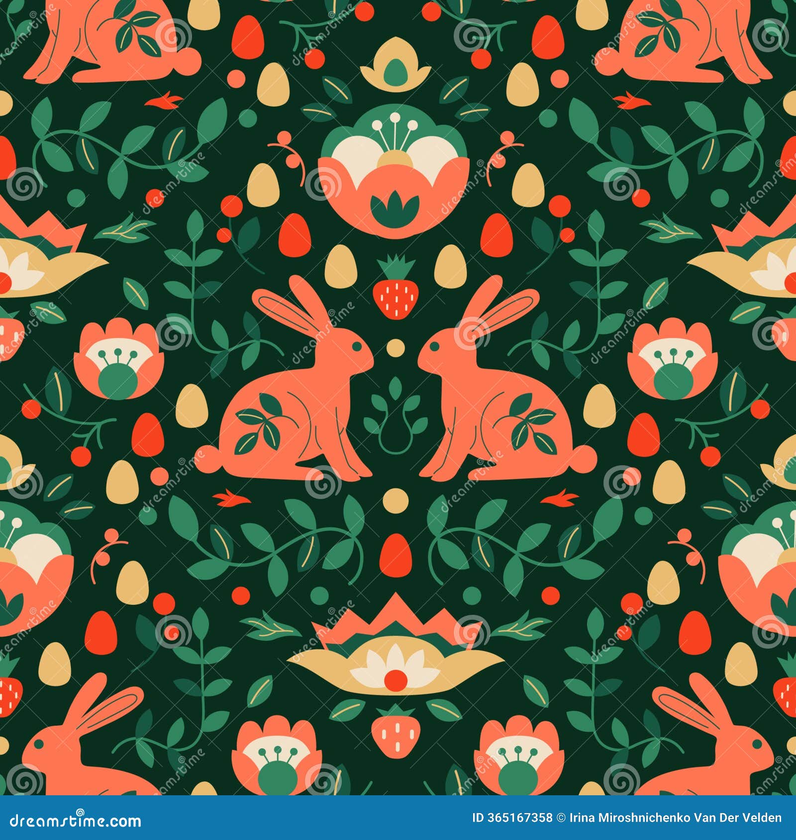 Scandi Style Textile Design Or Frame Background With Birds, Swirls And ...