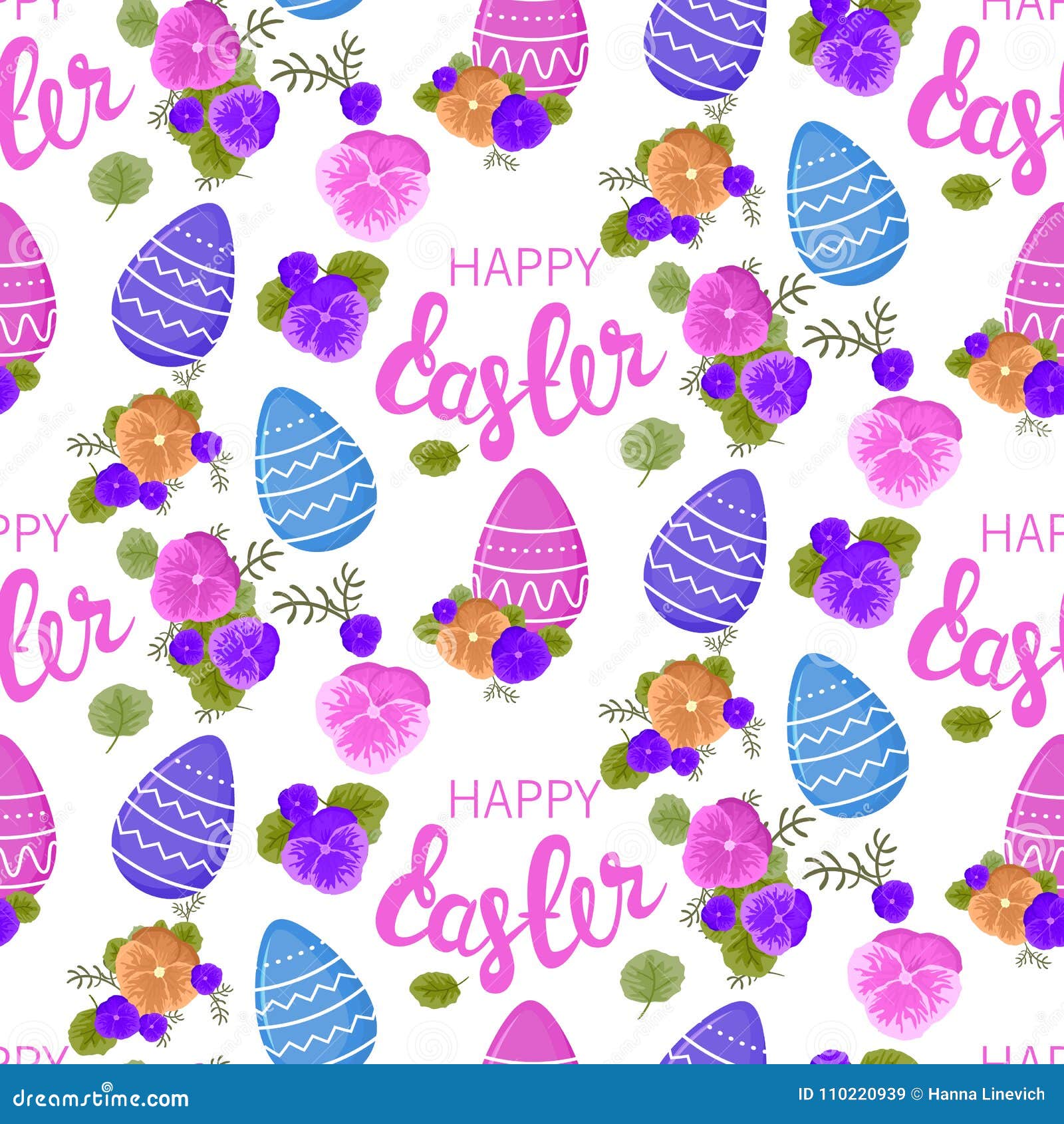 Easter Pattern. Seamless Pattern with Easter Motifs. Vector Pattern ...