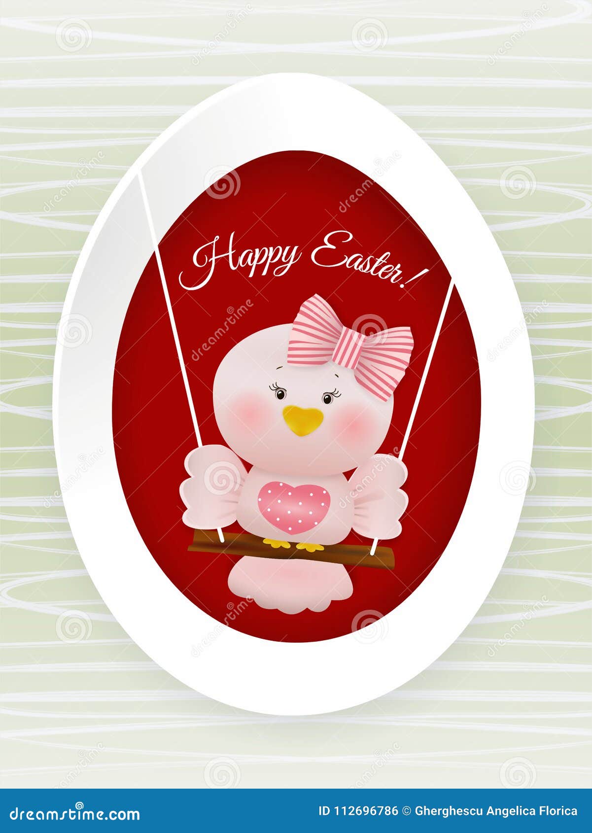 Easter Pink bird in swing stock illustration. Illustration of beautiful ...
