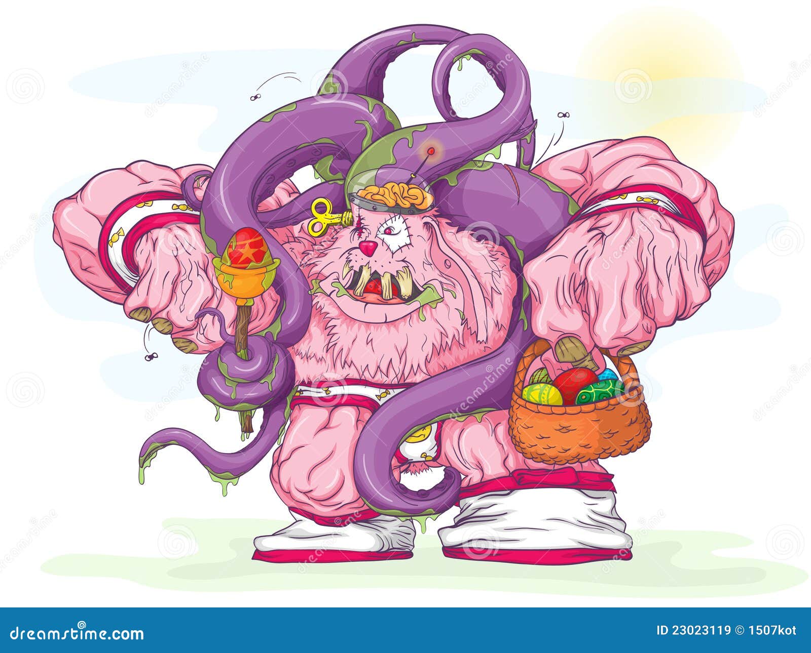 Easter Pink monster stock vector. Illustration of creatures - 23023119