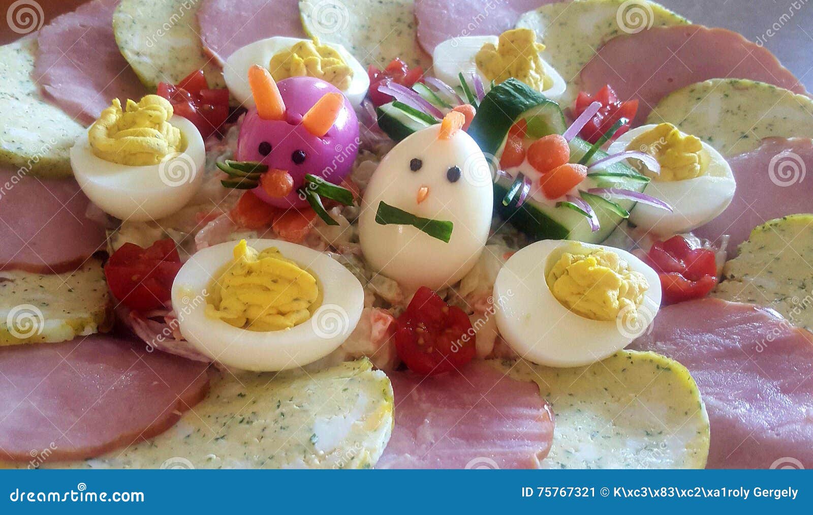 Easter plate stock image. Image of dish, easter, homemade - 75767321