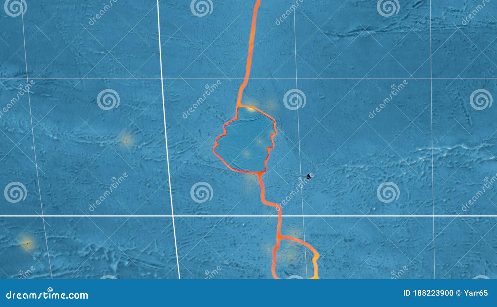 Easter Plate Outlined, Mollweide Projection - Relief Stock Illustration ...