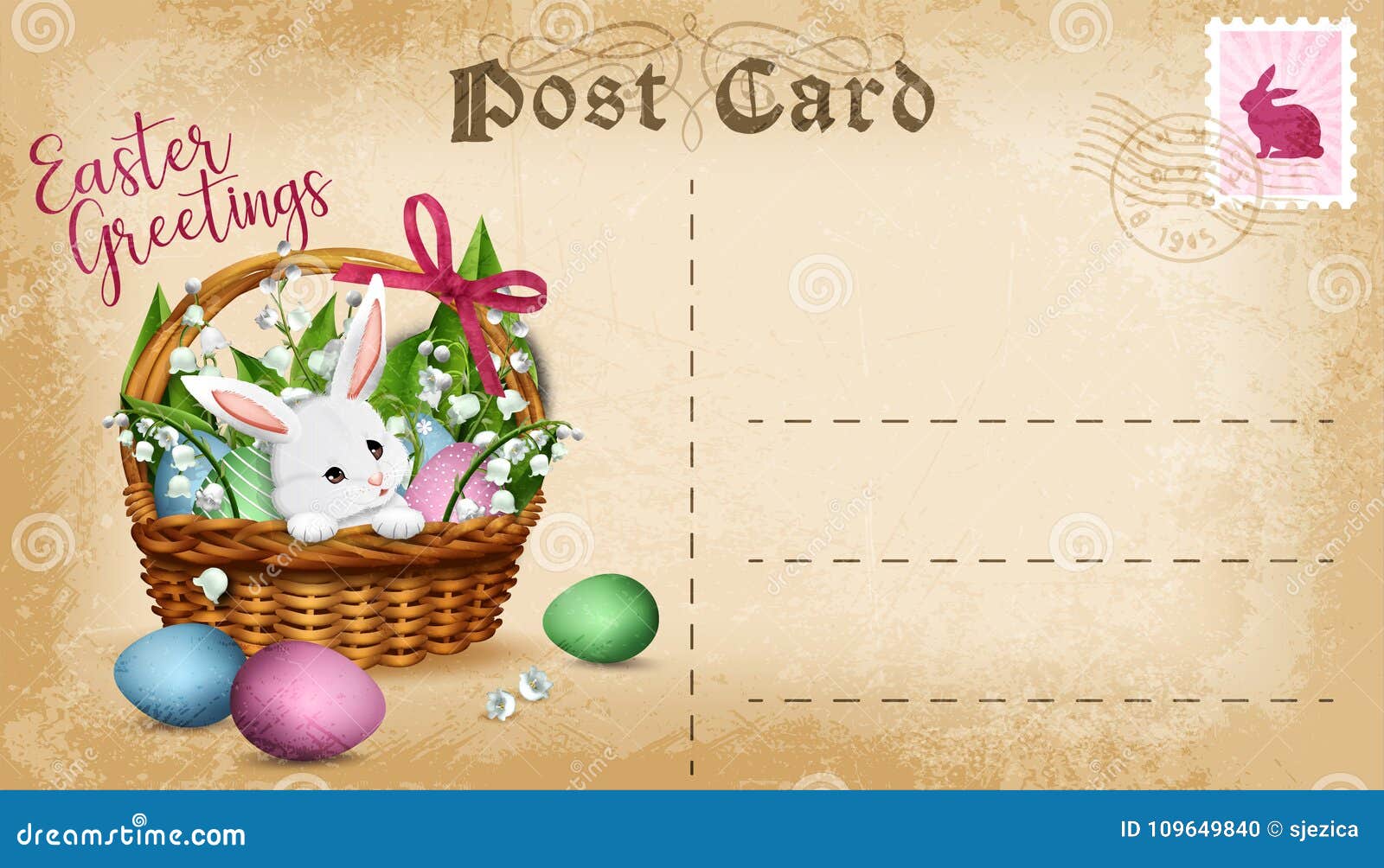 Vector Easter post card stock vector. Illustration of easter - 109649840