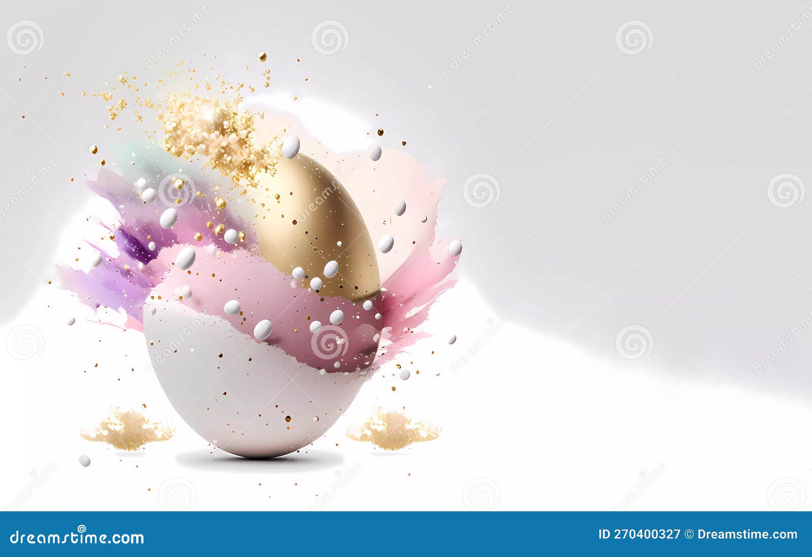 Easter Poster Background Template with Easter Eggs on White Background ...