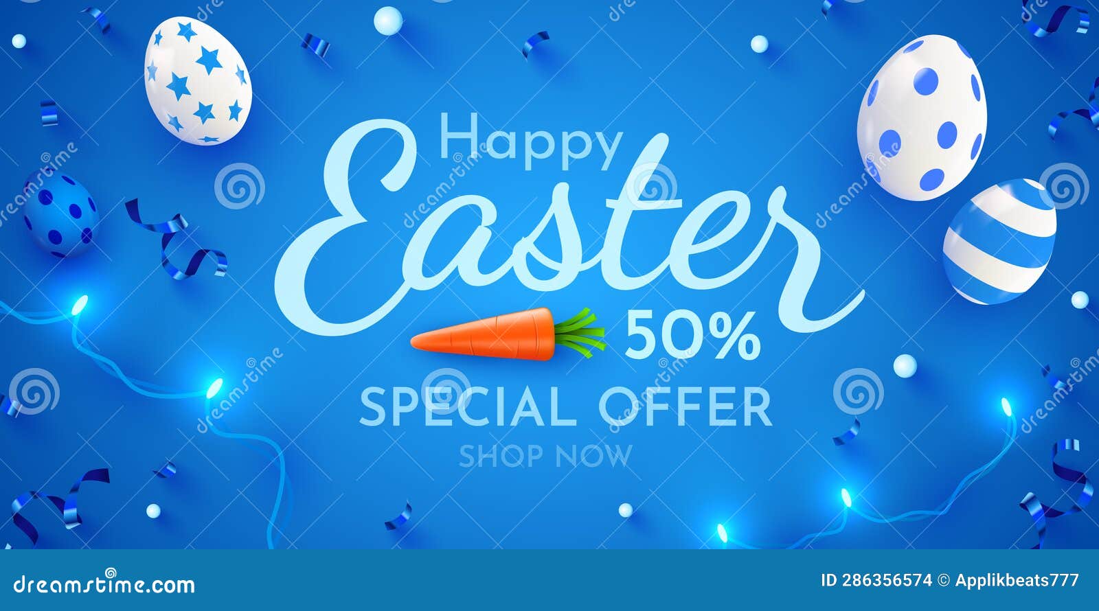 Easter Poster and Banner Template with Easter Eggs. Promotion and ...