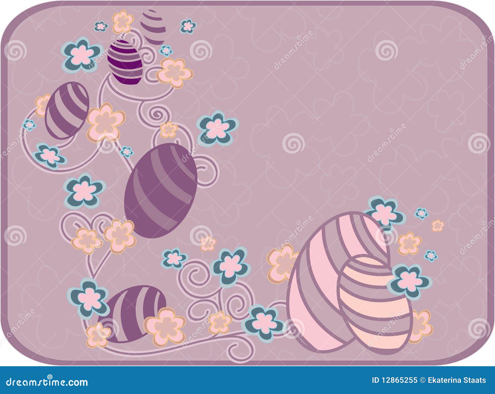 Easter purple card. stock vector. Illustration of horizontal - 12865255