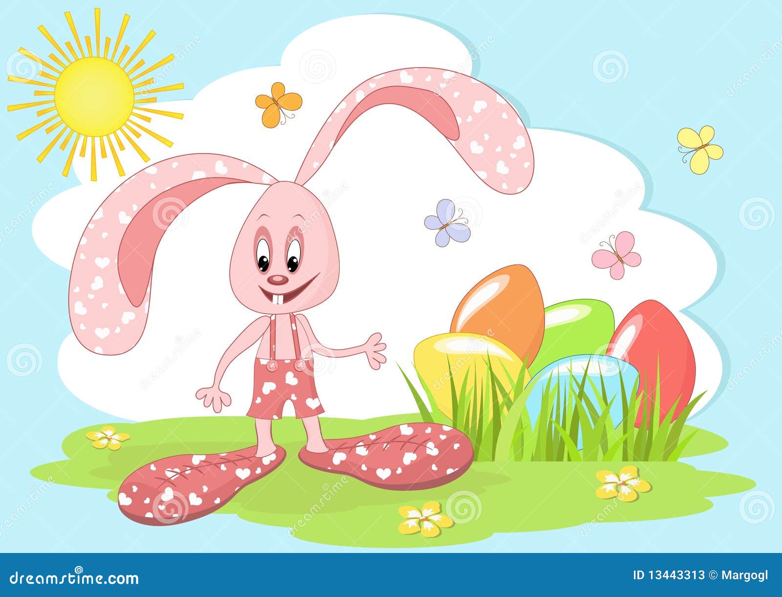 Easter rabbit. stock vector. Illustration of card, holiday - 13443313