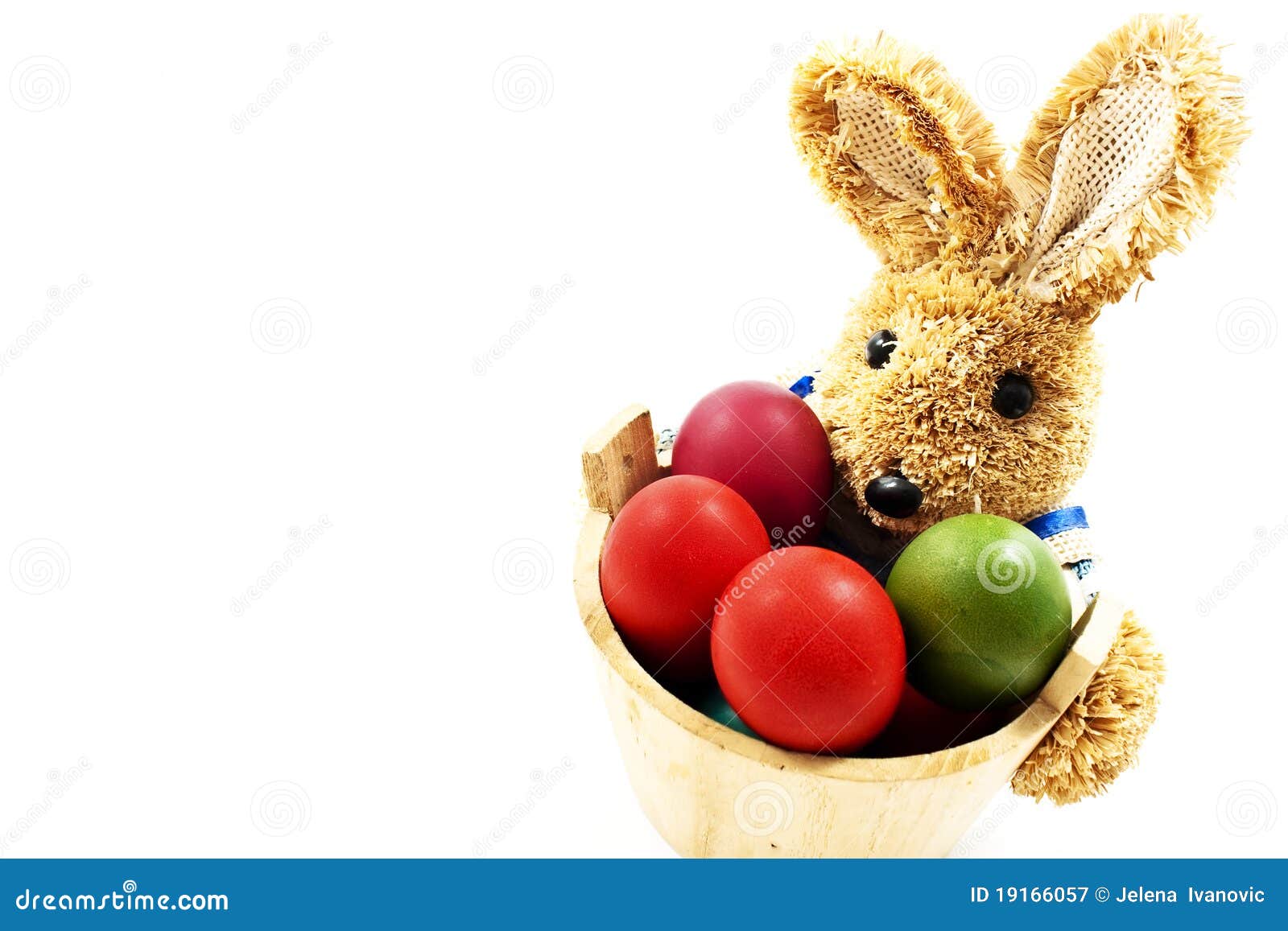 Easter Rabbit with Basket of Easter Eggs Stock Image - Image of nature ...