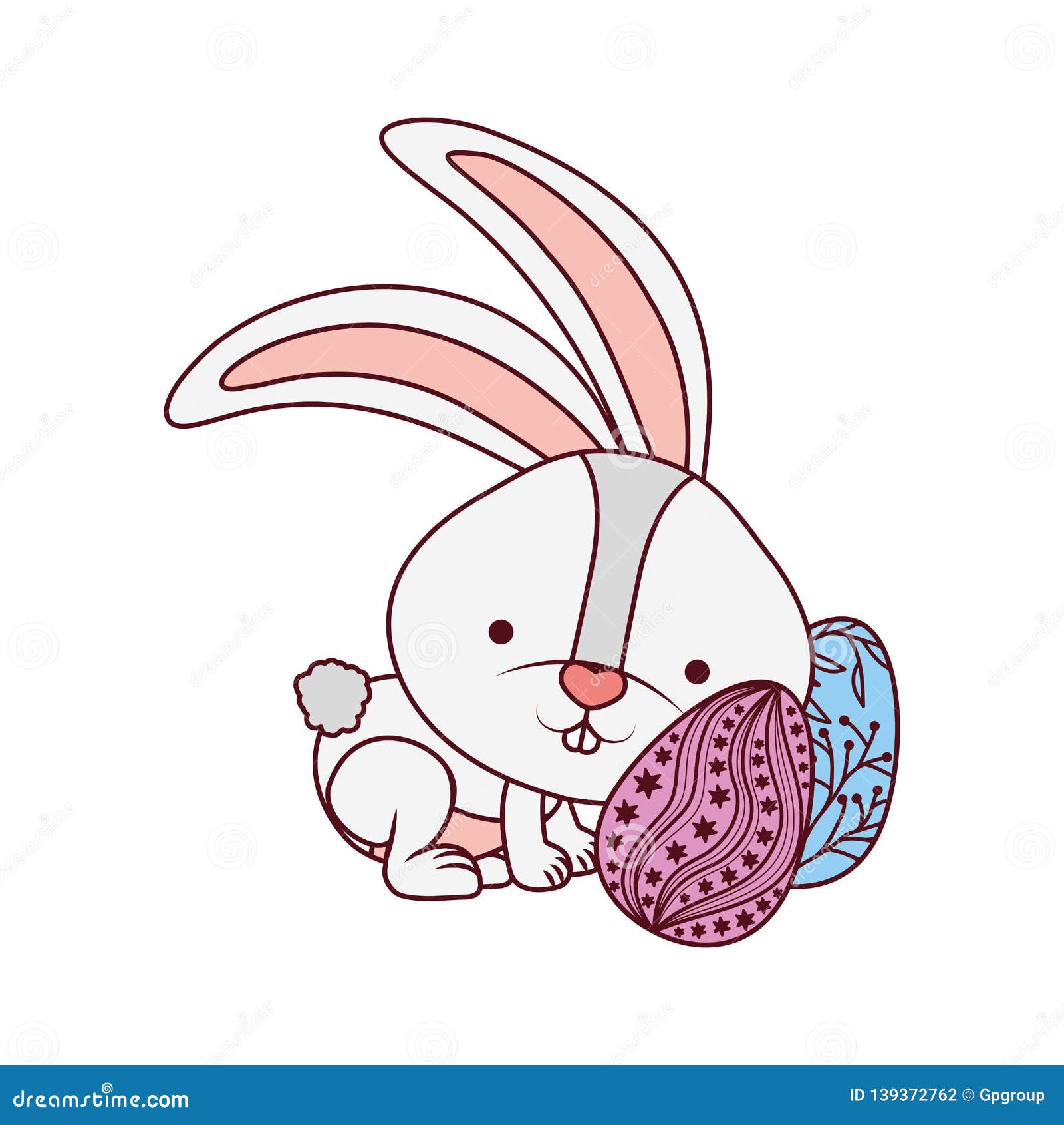 Easter Rabbit with Egg Isolated Icon Stock Vector - Illustration of ...