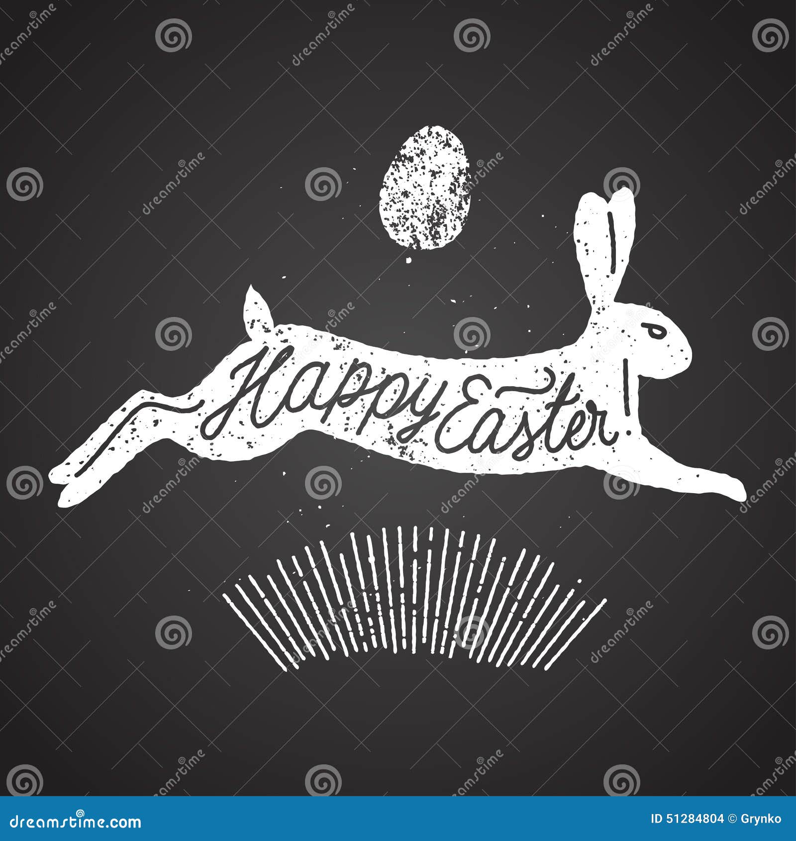 Easter Rabbit Grunge Calligraphy. Vector Illustration Stock Vector ...