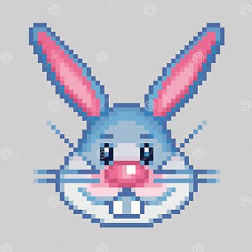 Easter Rabbit Head Pixel Art Style Vector Stock Vector - Illustration ...