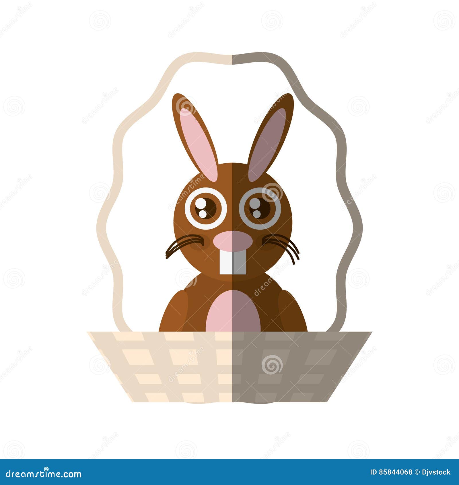 Easter Rabbit Inside Basket Icon Stock Illustration - Illustration of ...