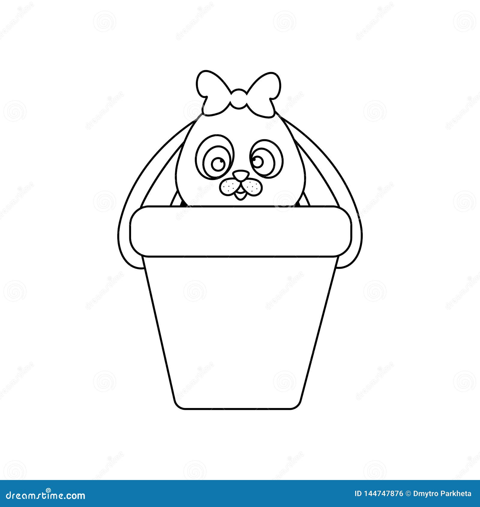 Easter Rabbit outline stock vector. Illustration of easter - 144747876