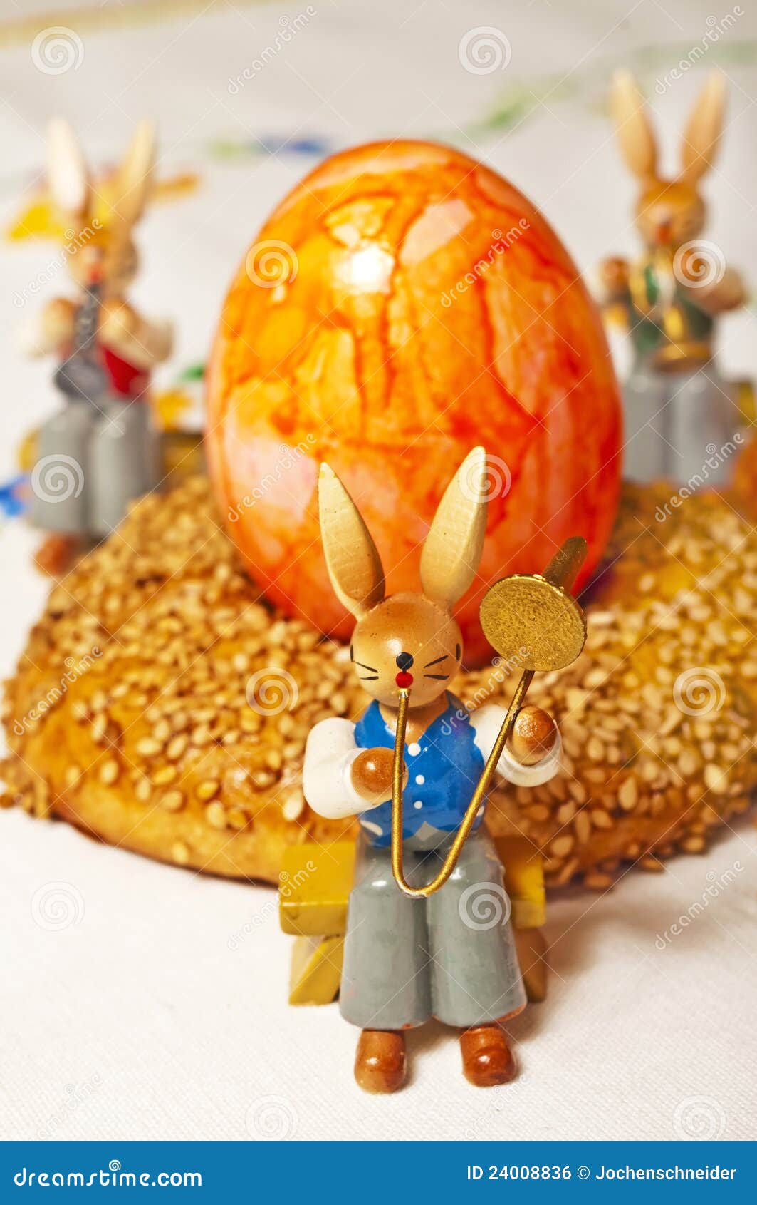 Easter rabbit plays music stock photo. Image of group - 24008836