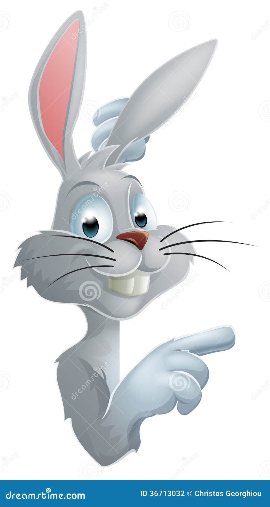 Easter Rabbit Pointing at Sign Stock Vector - Illustration of eater ...