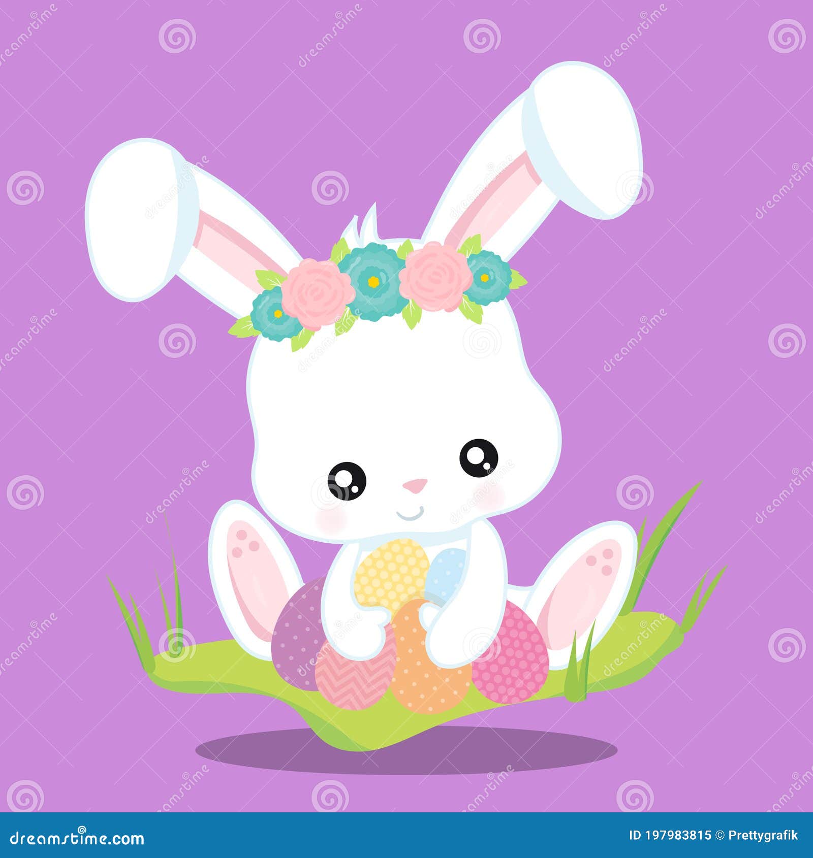 EASTER RABBIT PURPLE 04 stock vector. Illustration of easter - 197983815