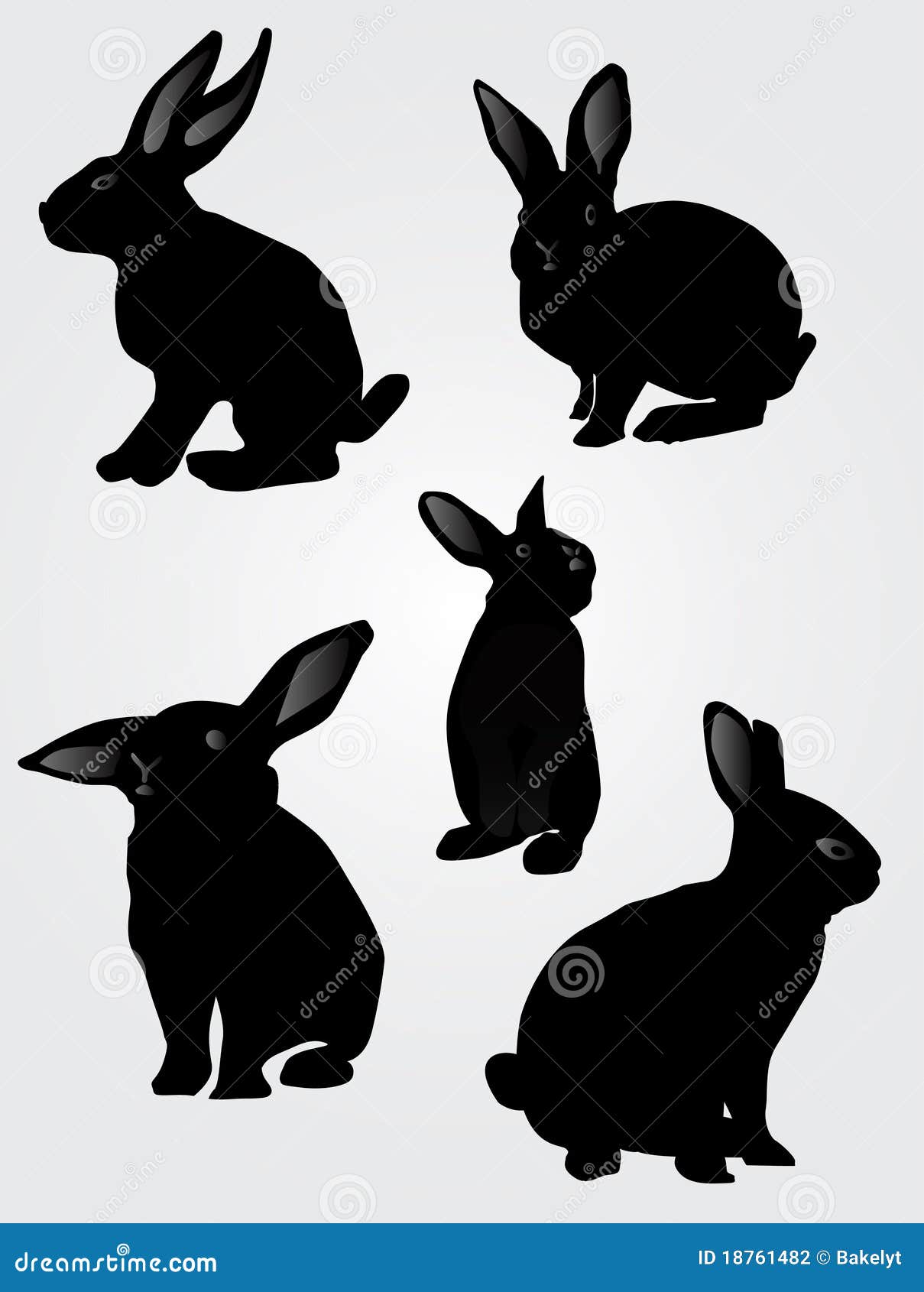 Easter rabbit silhouettes stock vector. Illustration of easter - 18761482