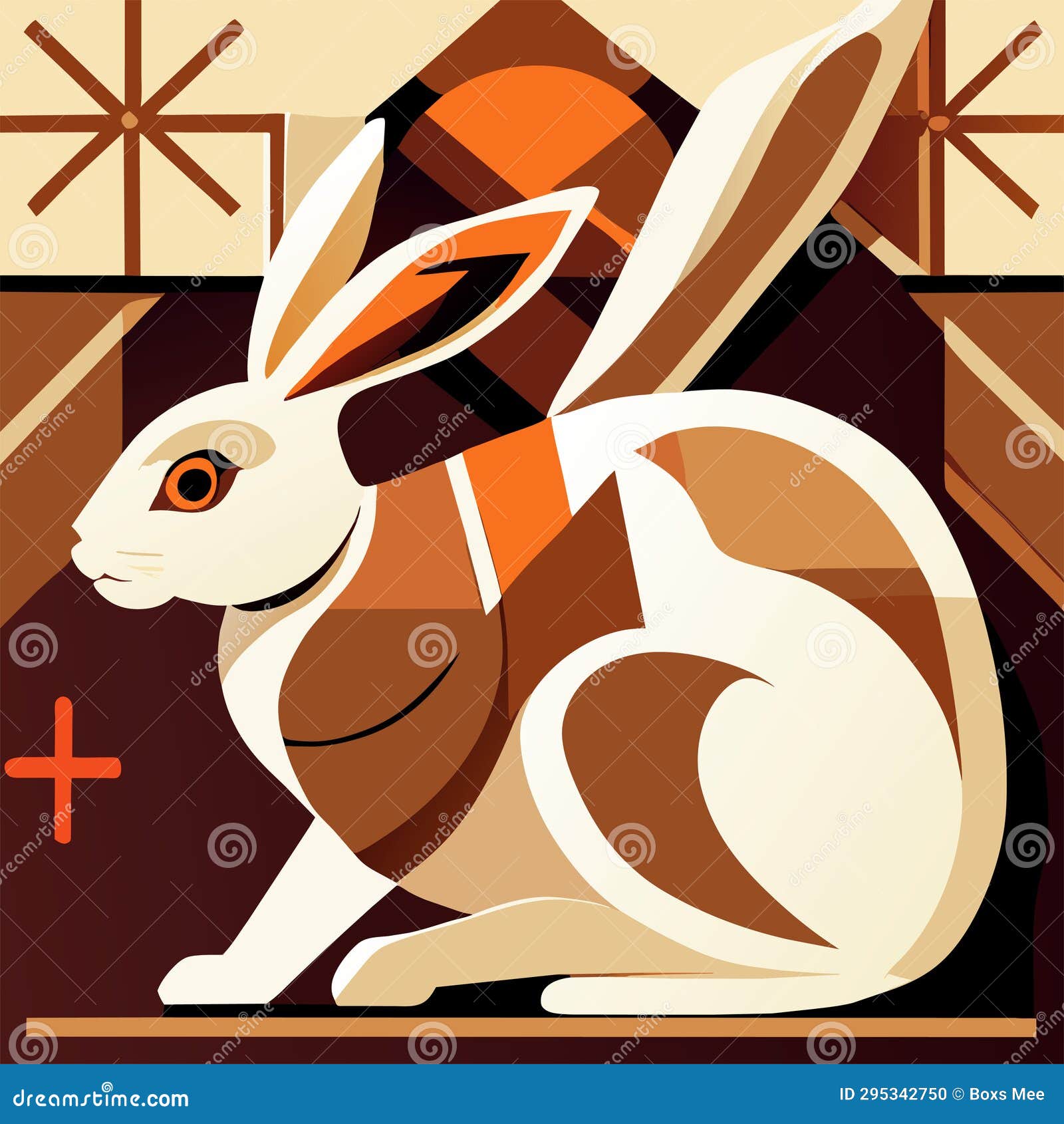 Easter Rabbit in the Style of the 20th Century. Vector Illustration ...