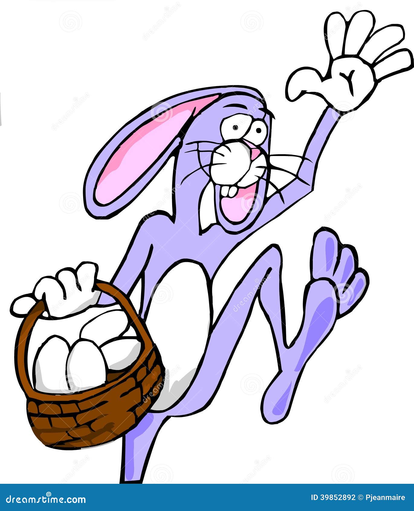 Easter rabbit waving stock illustration. Illustration of easter - 39852892