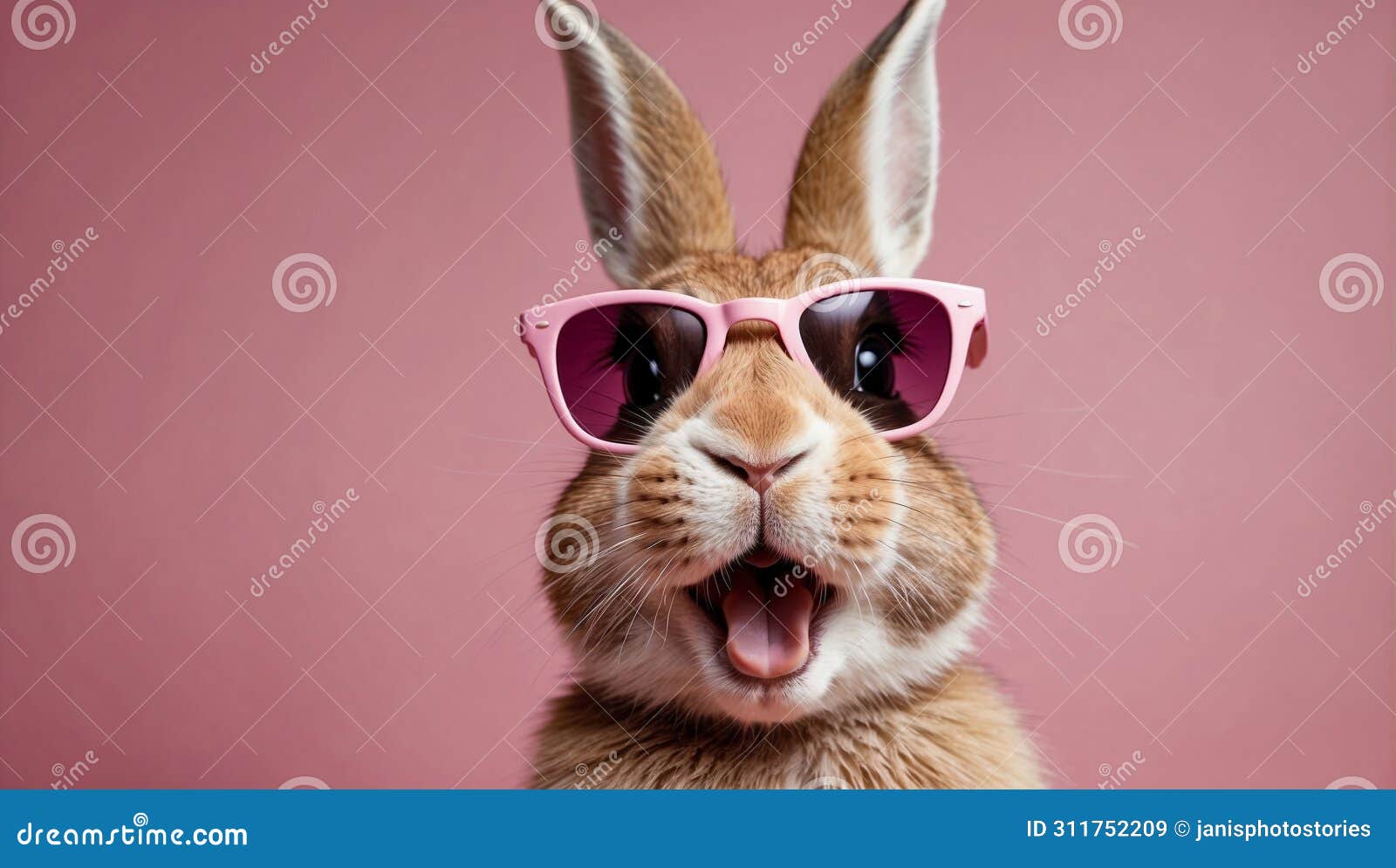 Easter Rabbit Wearing Trendy Sunglasses Cool Bunny With Sunglasses On