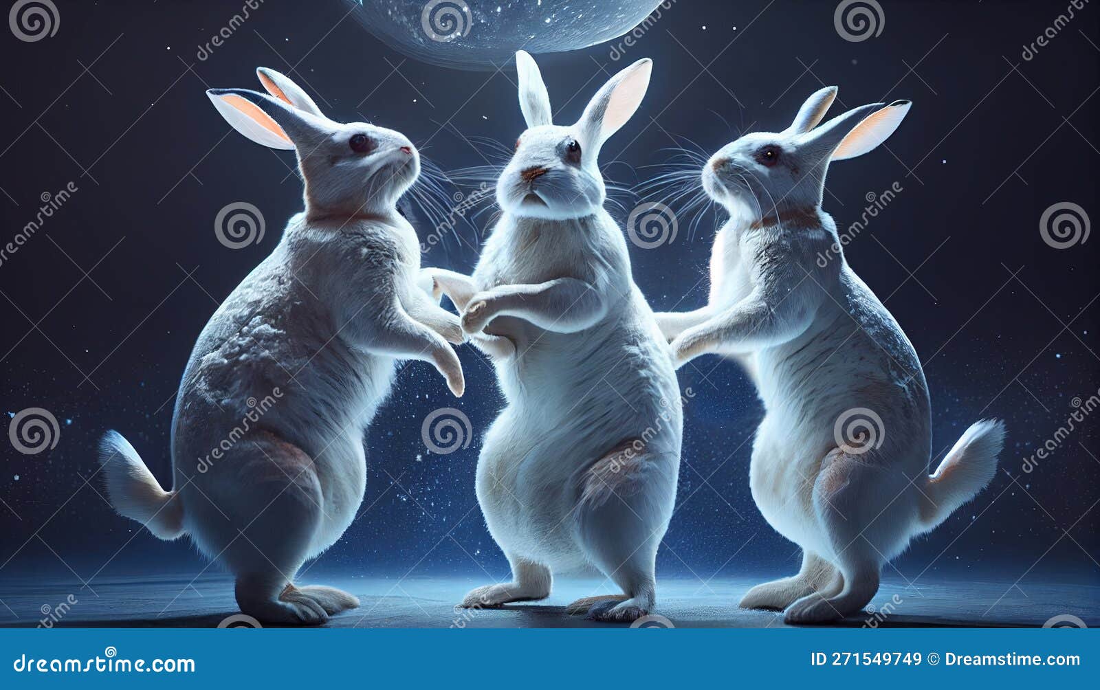 Easter Rabbits Dance , Generative Ai Stock Illustration - Illustration ...